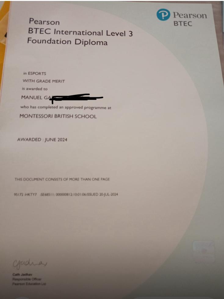 Congratulations to Manuel, the First Graduate of the BTEC Sports in ...